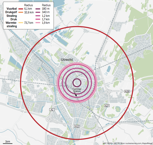Ymke's Infographics: Het bereik van de grootste atoombom ooit