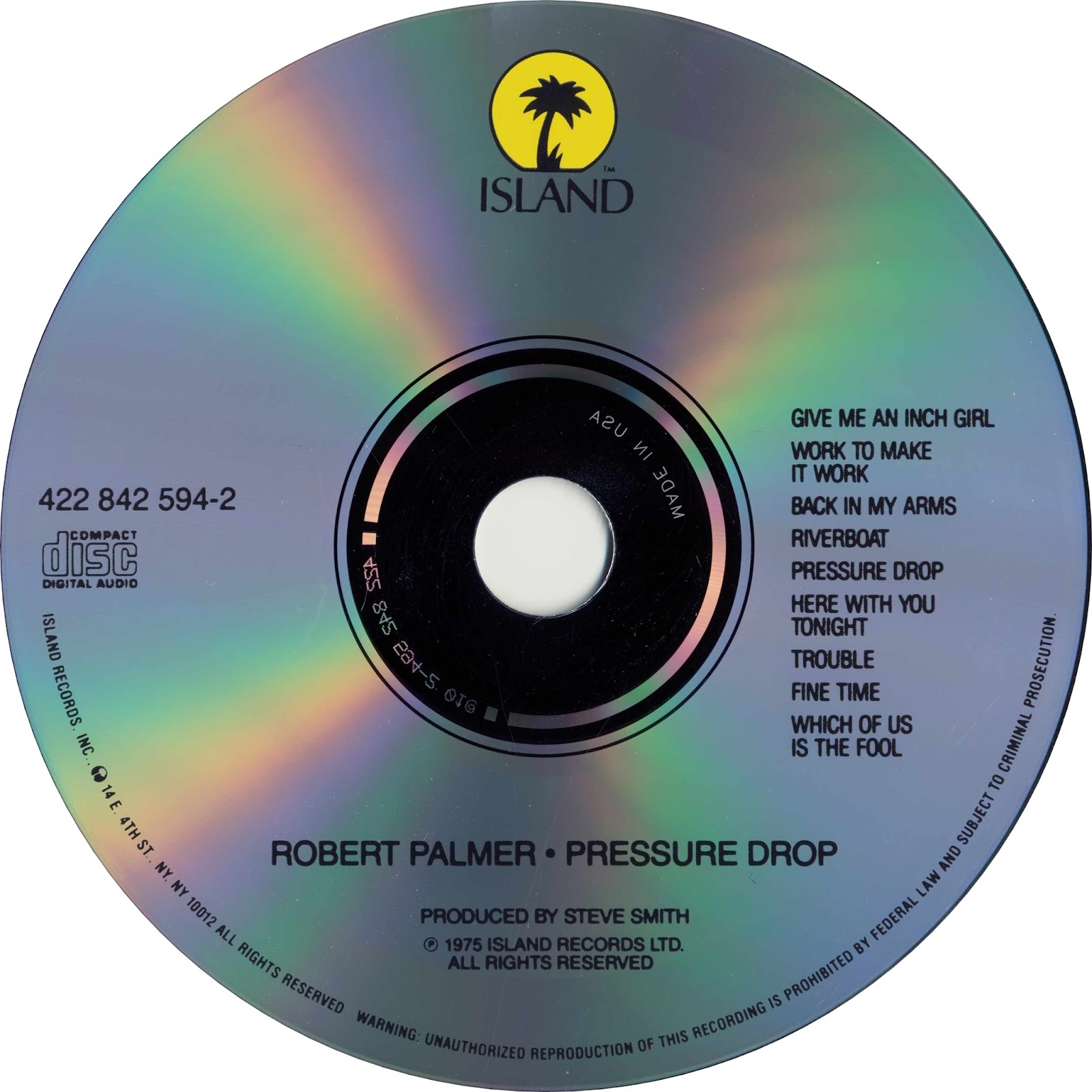1975 Pressure Drop - Robert Palmer - Rockronología