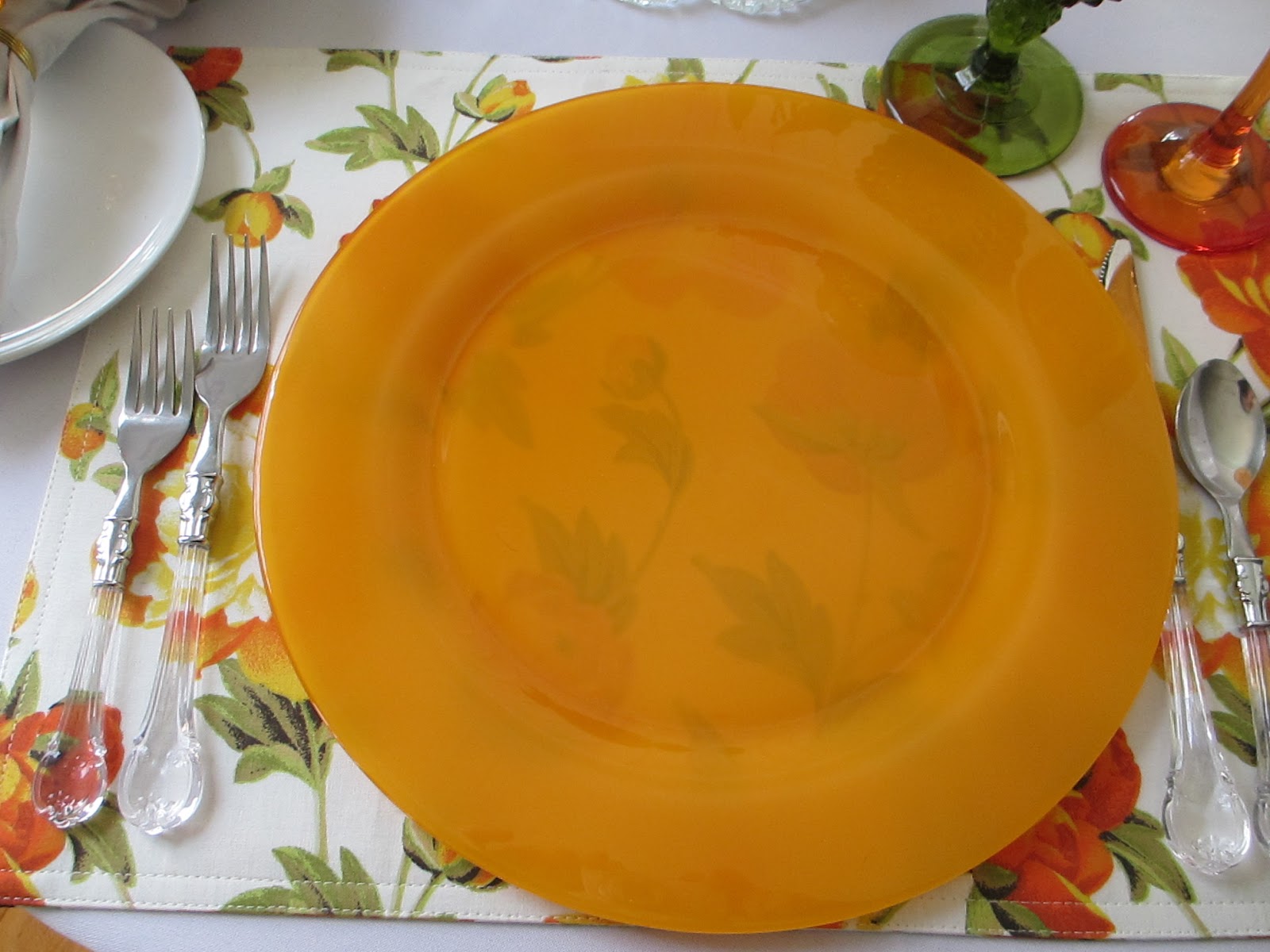 Table for One: Orange Easter Tablescape for One