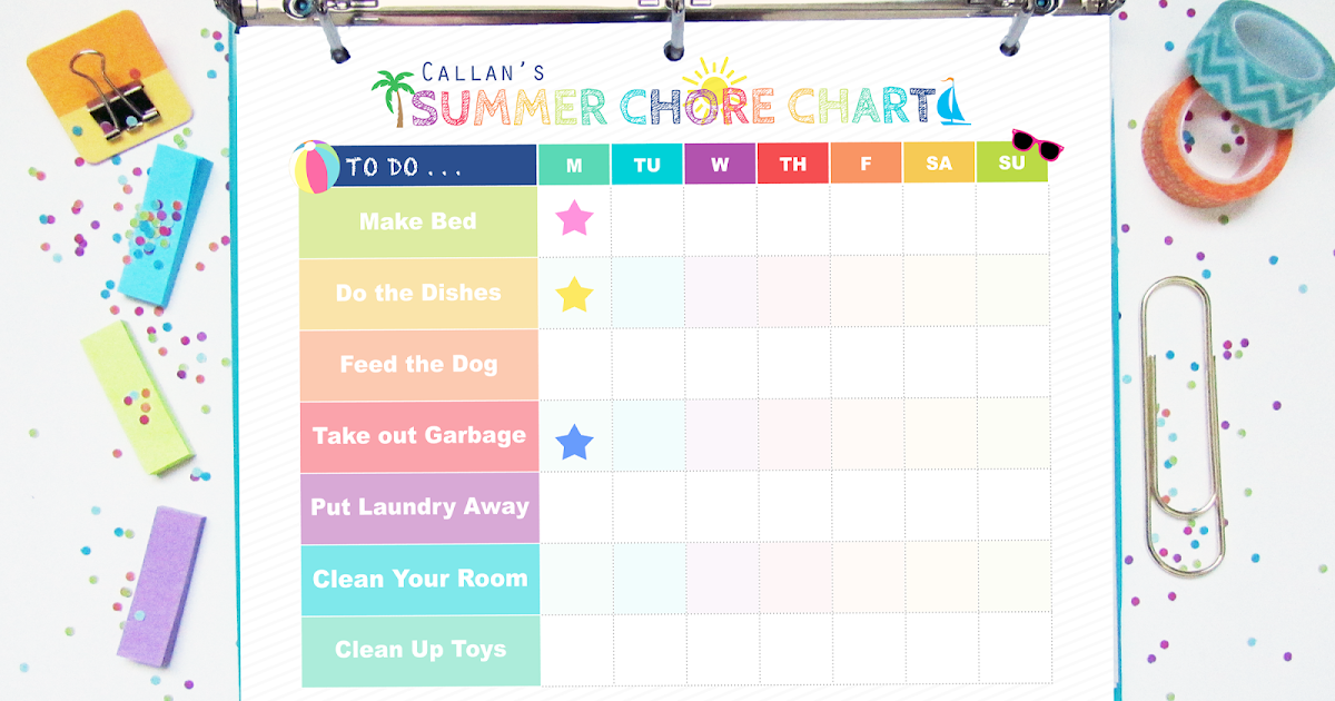 Clean Life and Home: Freebie: A Handy {SUMMER} Chore Chart!