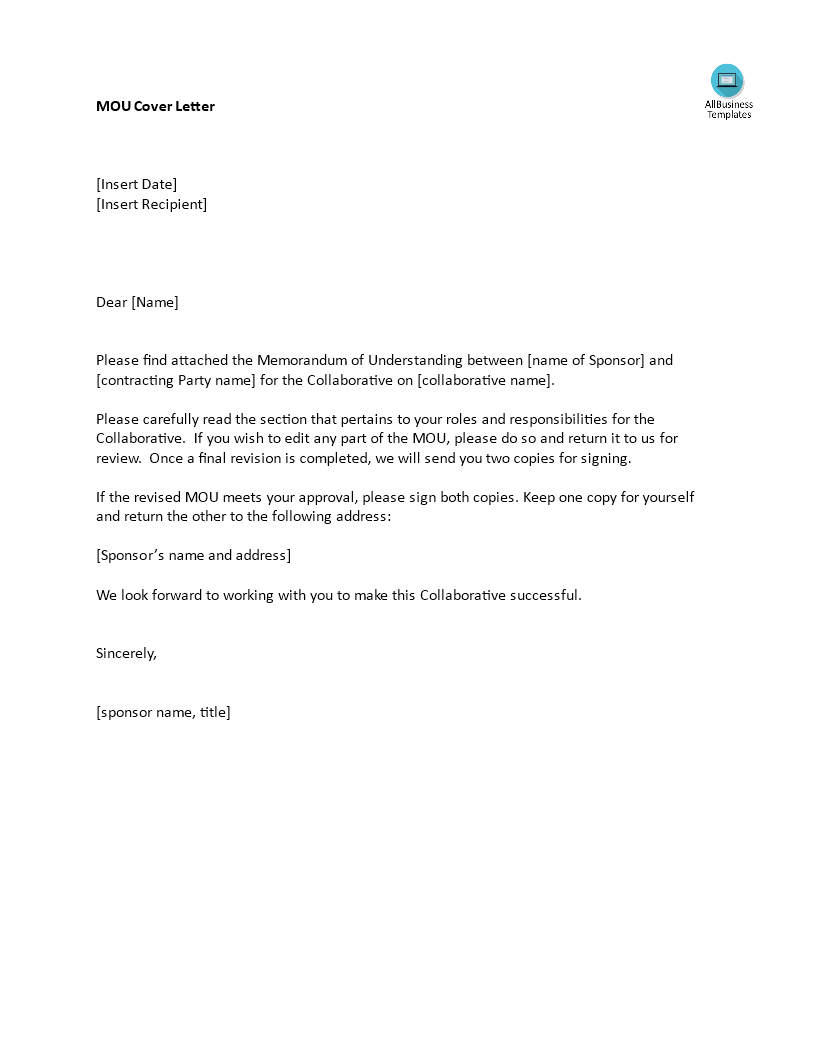 Signing Cover Letter ~ Certificate Letter