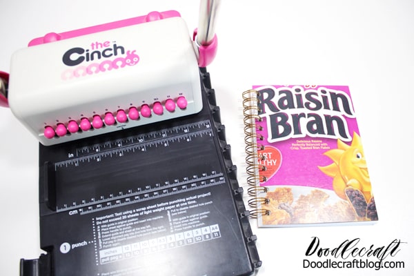 Cinch Notebooks Made with Cereal Boxes!