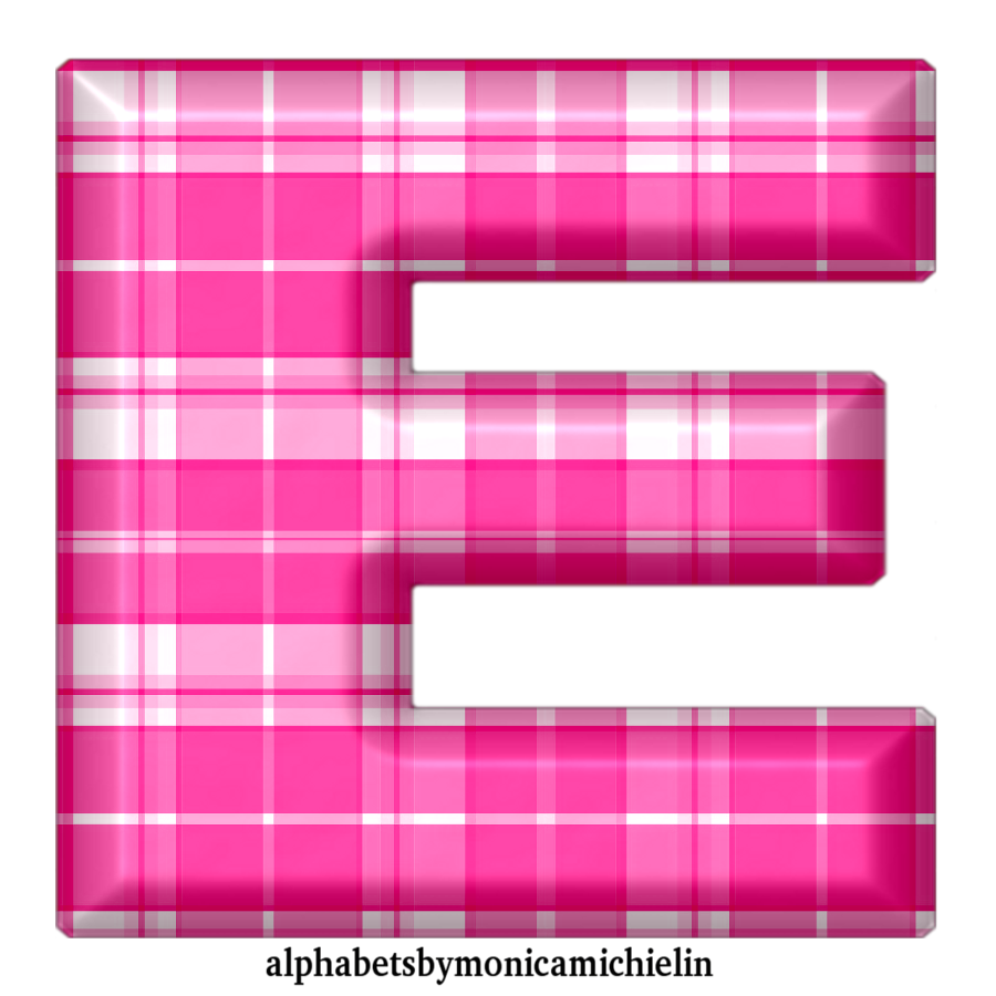 M. Michielin Alphabets: ARIAL FONT PINK PLAID (TARTAN) PATTERN ALPHABET ...