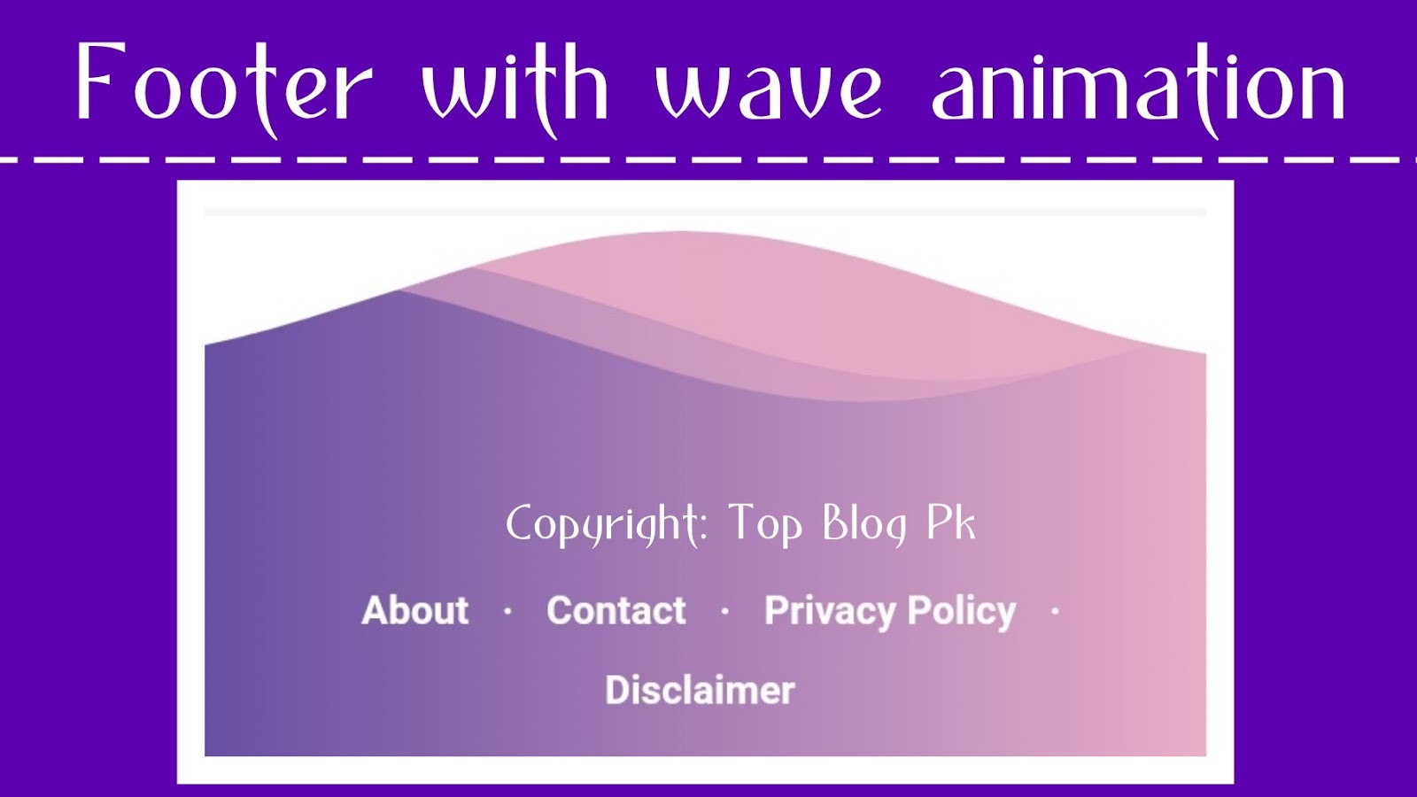 How to Create a footer with wave animation effects on Blogger - Top Blog Pk