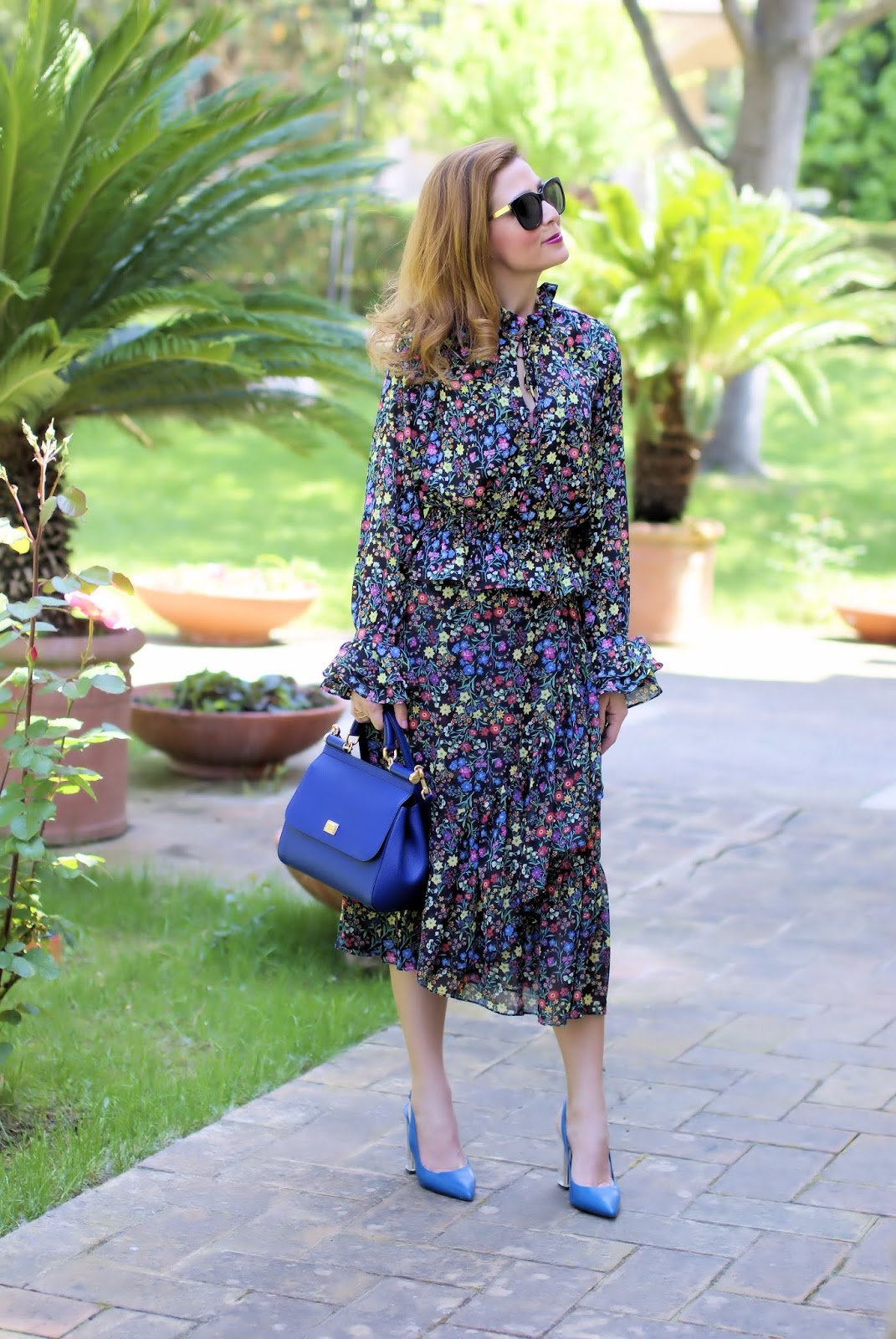 How to go matchy-matchy: matching two-piece set with ruffles and floral ...