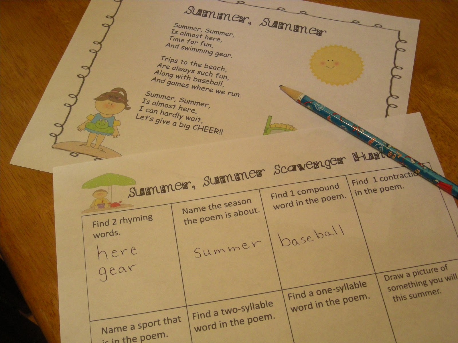 2nd Grade Pig Pen: Take It and Make It Thursday and Free Summer Poem!