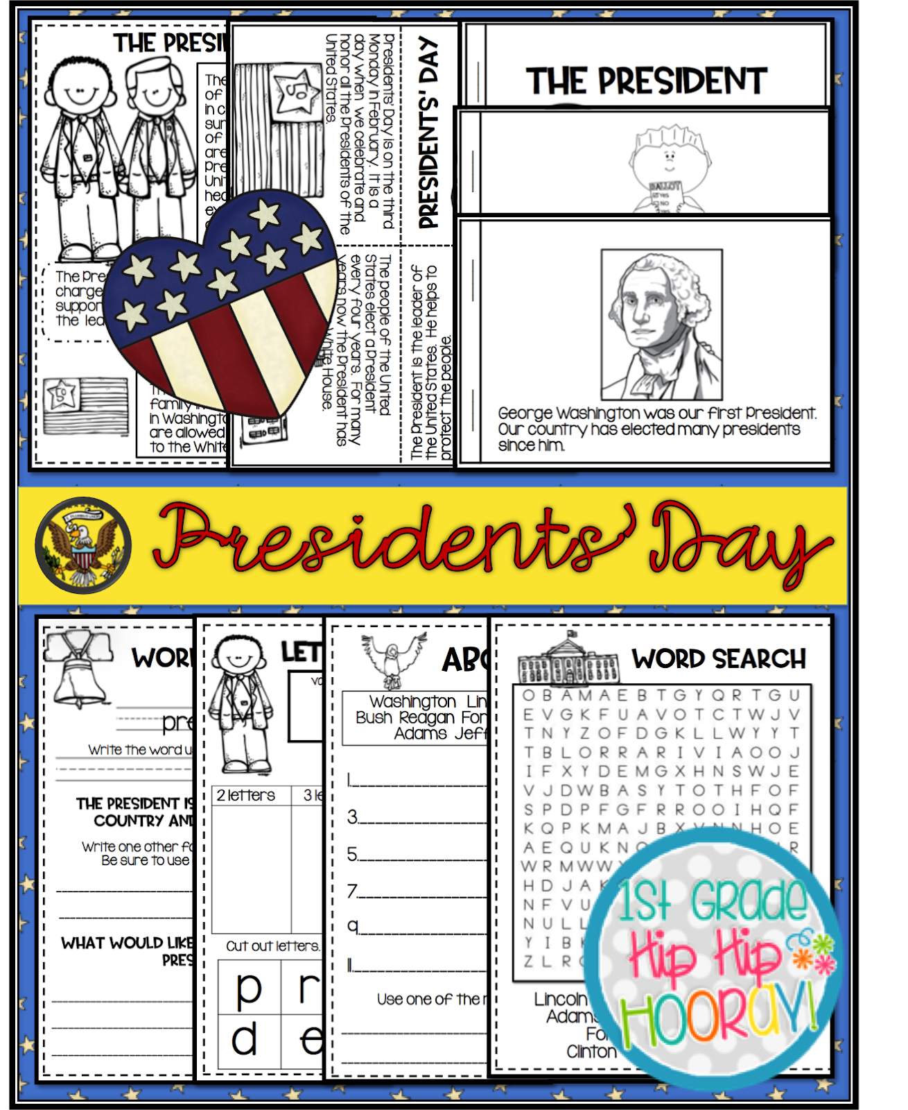 1st Grade Hip Hip Hooray!: Presidents' Day