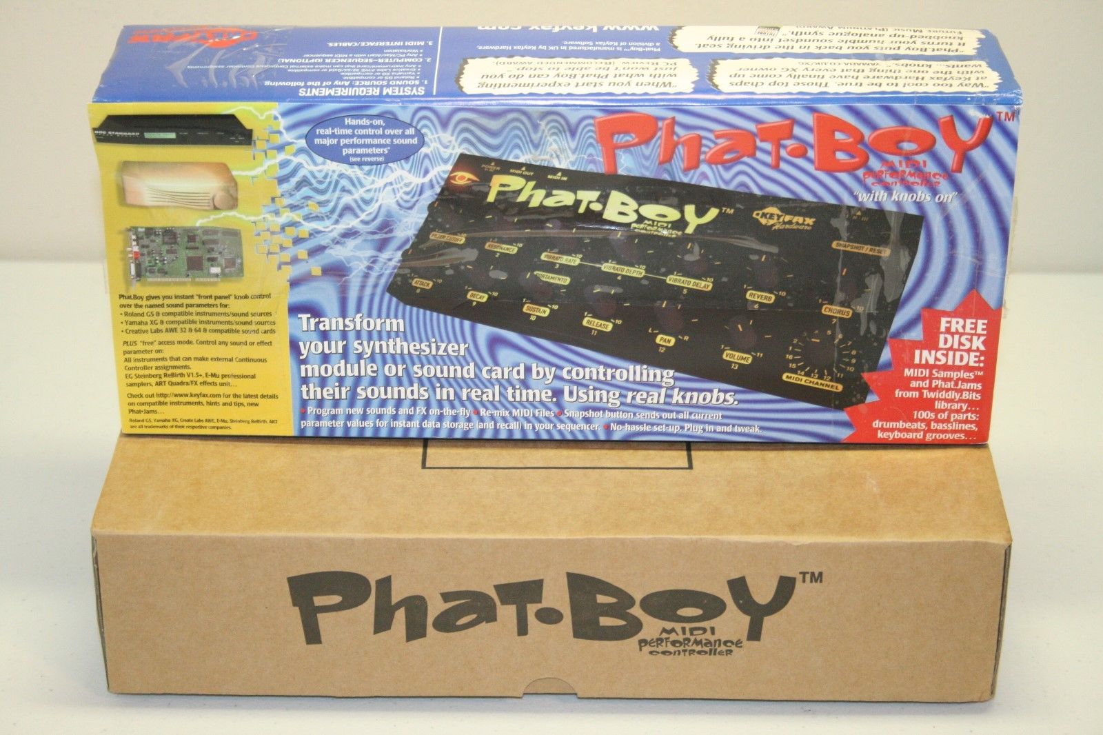 MATRIXSYNTH: KEYFAX Phat Boy MIDI Hardware Controller with Original Box ...