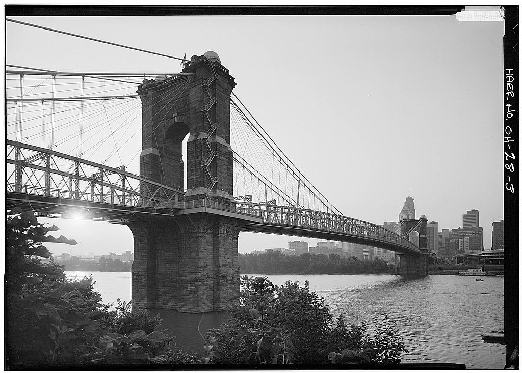 Industrial History: 1866,1895 Roebling Bridge over Ohio River at ...