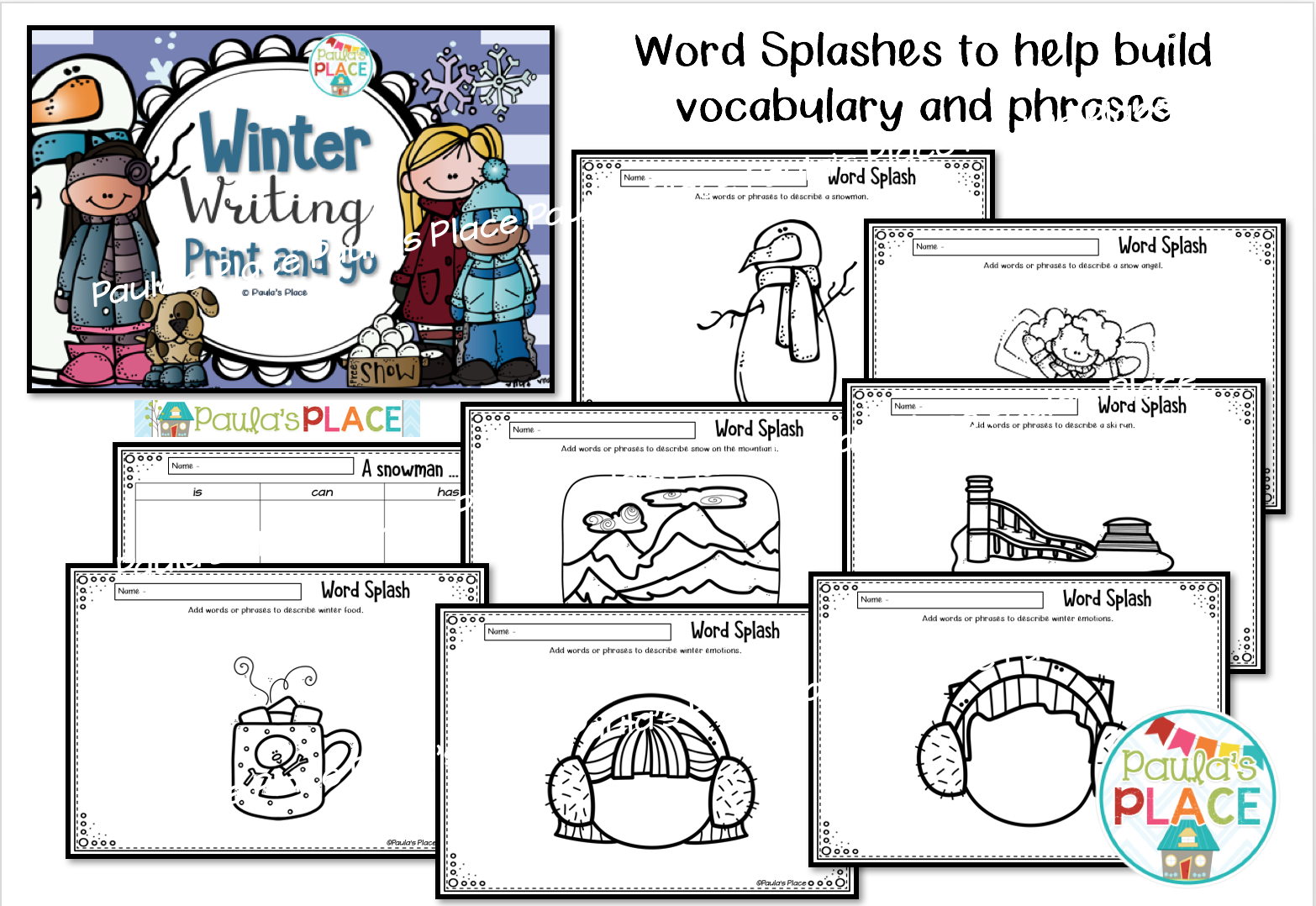 Paula's Place Teaching Resources: Winter Writing tasks