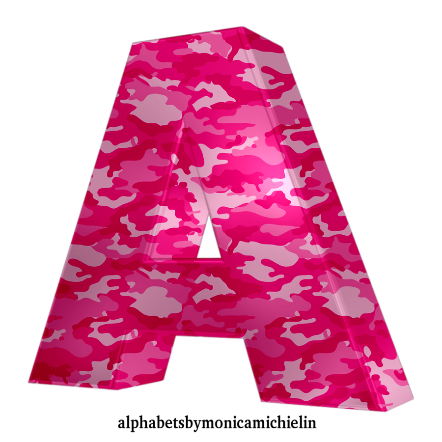 Monica Michielin Alphabets: PINK CAMOUFLAGE ALPHABET PNG, #pink, # ...