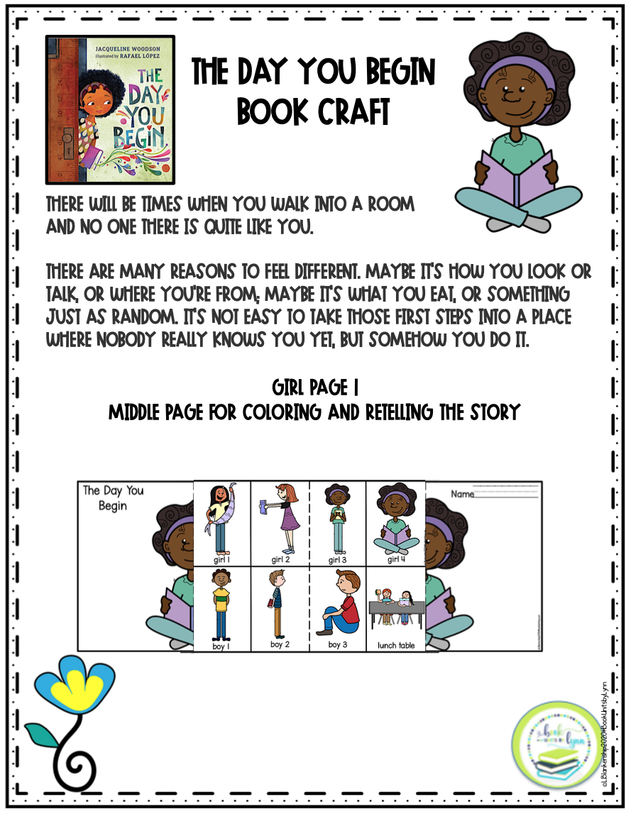 THE DAY YOU BEGIN BOOK UNIT AND CRAFT ~ Book Units by Lynn