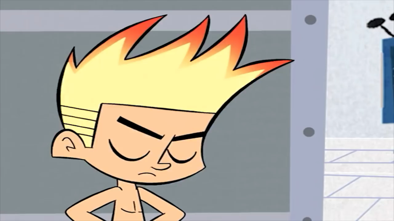 Shirtless Drawn Cartoon Boys & Men: Johnny Test & Bling-Bling Boy in Briefs