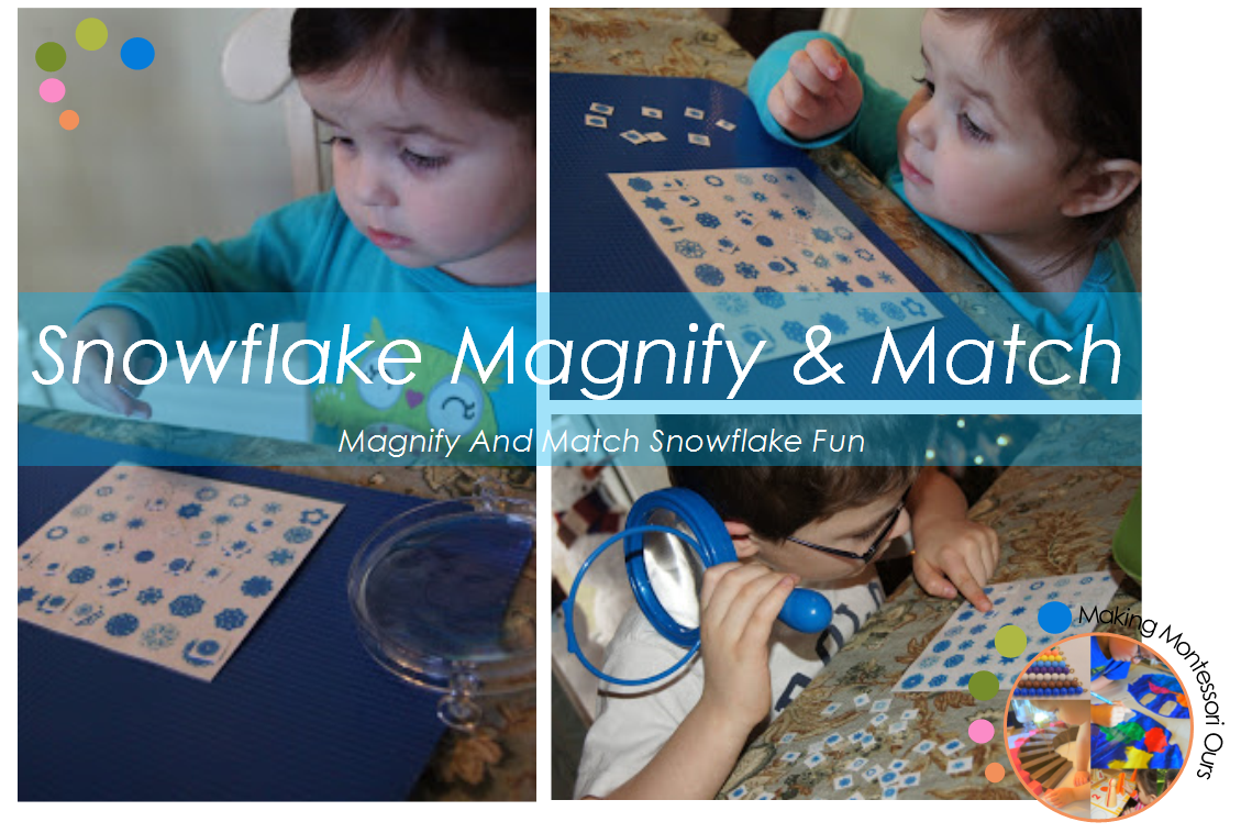 Snowflake Magnify & Match Activity - "Making Montessori Ours"