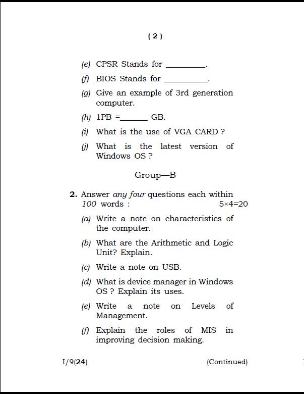 OSPU CSSITS computer fundamentals, operating system and mis Dec 2019 ...