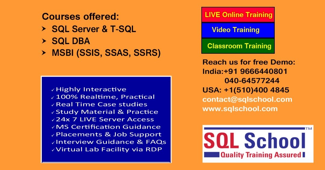SQL School Training Institute Training Projects and Placements: MSBI ...