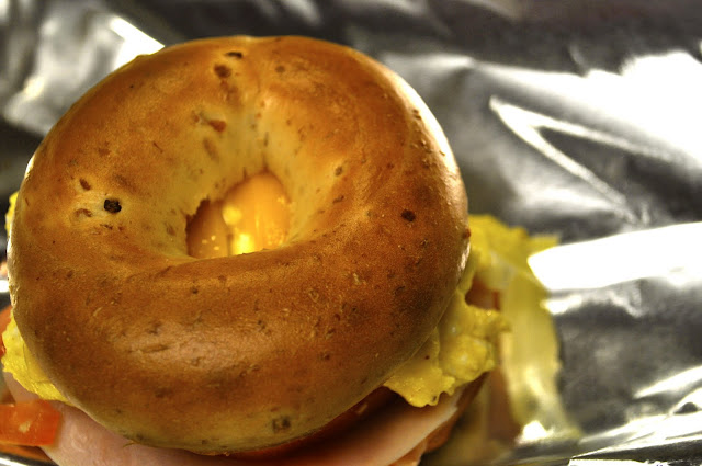 Oh. That's nice.: breakfast bagel sandwich drool fest