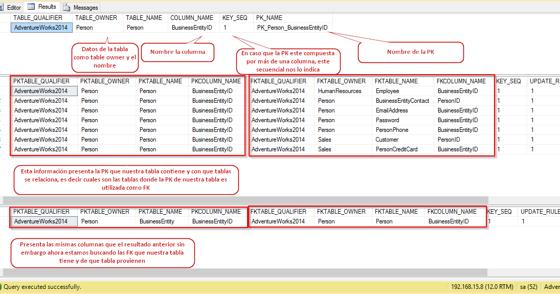 BUSCANDO PRIMARY KEYS Y FOREIGN KEYS? ~ SQL SERVER
