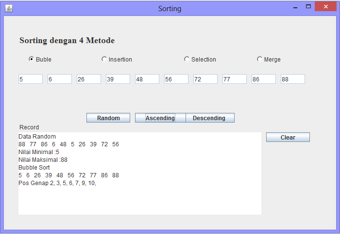 Sorting dengan Bubble Sort - dindadinho