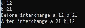 4. Write a C program to interchange two numbers.