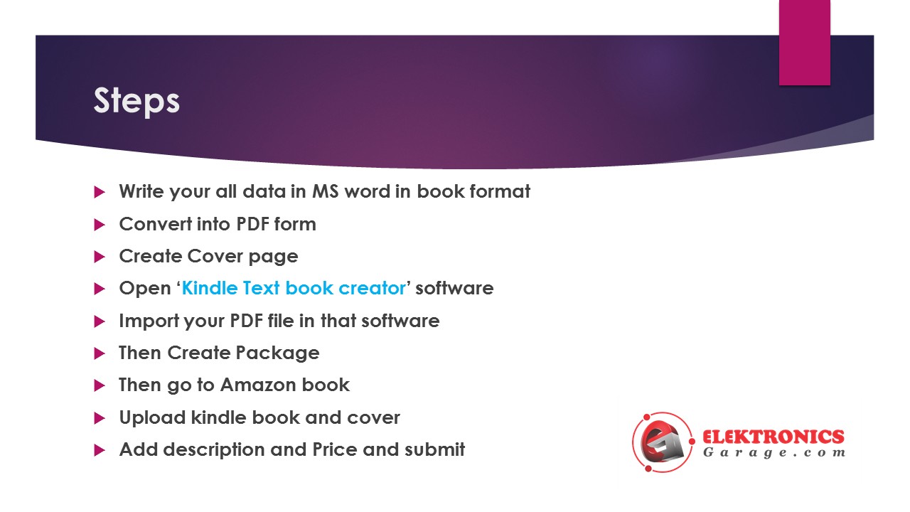 How to Create Kindle books and Earn Money from Amazon - Electronics Garage
