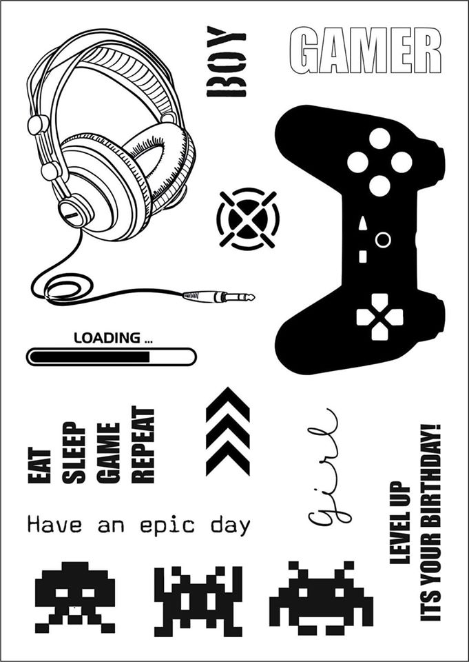 A Crafting Niche: Funky Fossil Designs "Gamer" New Stamp Release