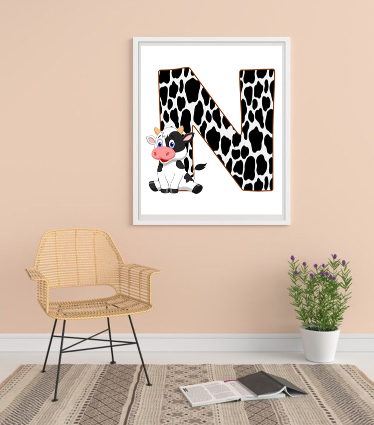 Kits imprimibles gratis : Abecedario y números temática vaca