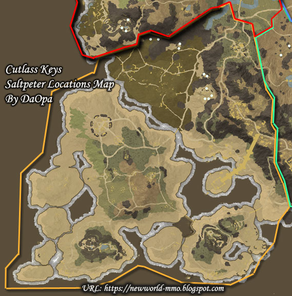 New World: Cutlass Keys saltpeter map