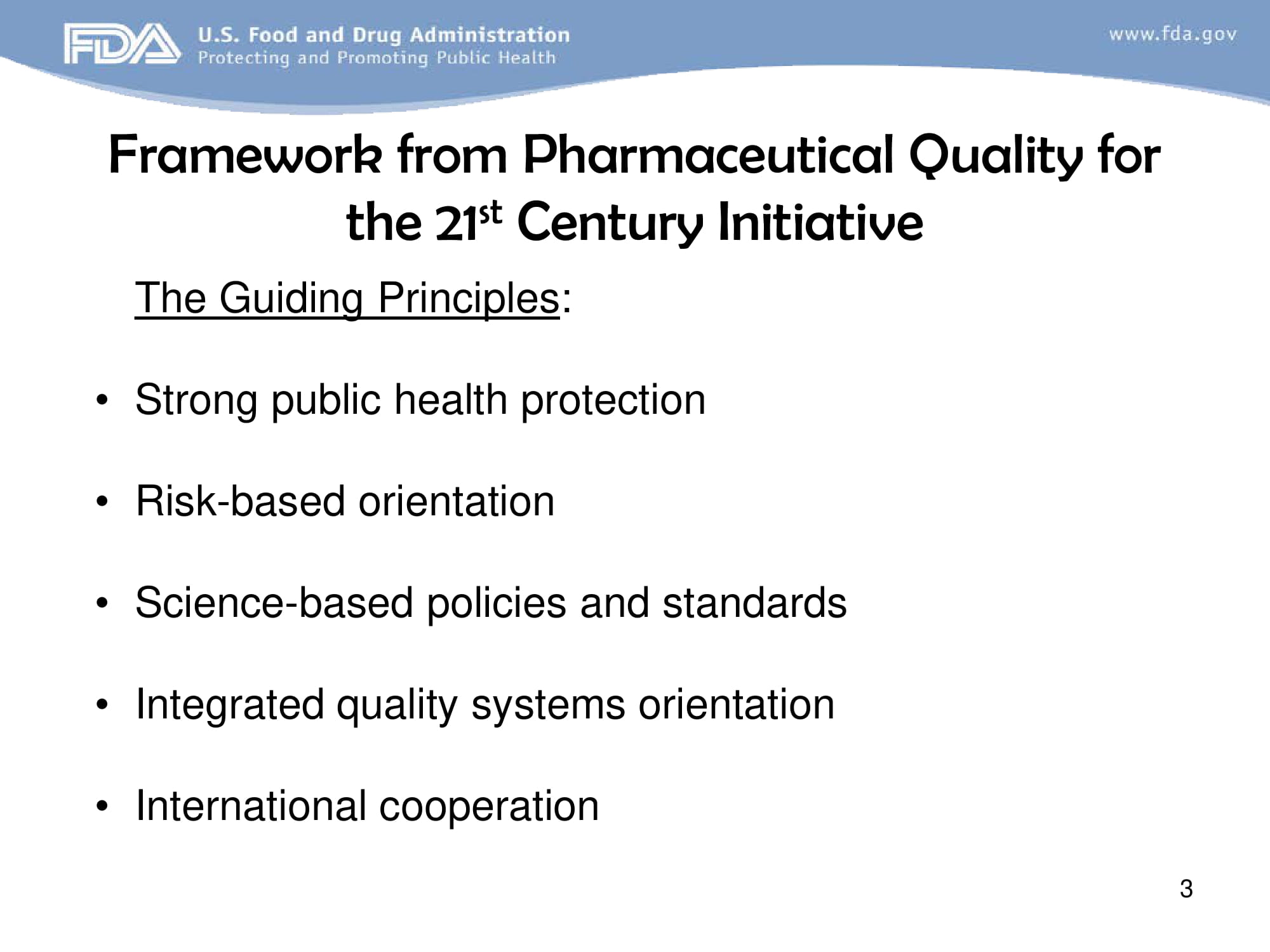 FDA Approaches to GMP Inspection Guidelines