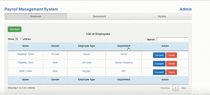 Payroll Management system in PHP with Source code