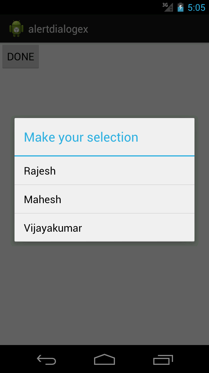 Android Practices Alert Dialog Dialog With Item List Example In Android