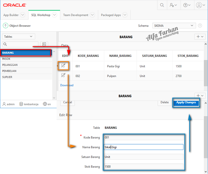 Oracle Apex 5 - Data Manipulation Language (DML) ~ Open Networking