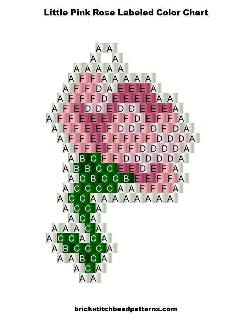 Brick Stitch Bead Patterns Journal: Free Little Pink Rose Earring Brick ...