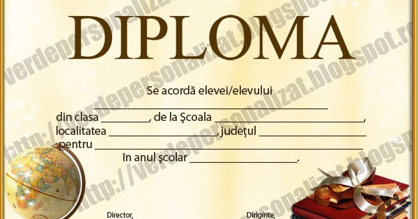 verde personalizat: Diploma scolara model S055