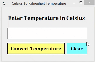 How to make Celsius to Fahrenheit temperature converter in visual basic