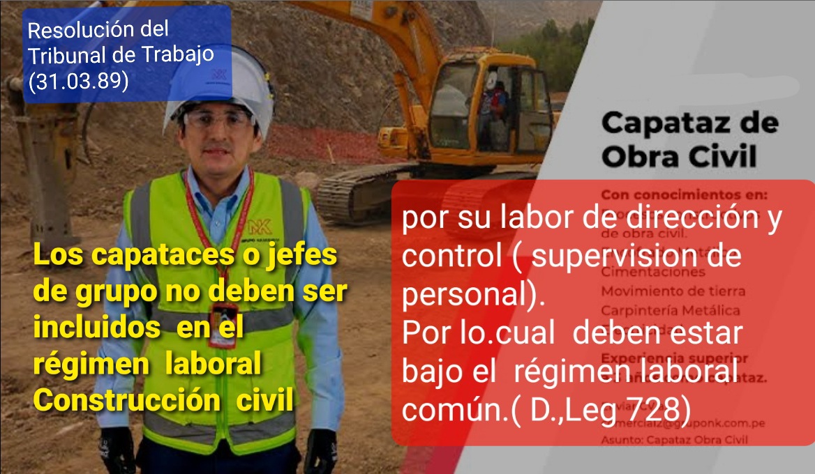 Los capataces o jefe de grupo, ¿ forman parte del régimen laboral de ...