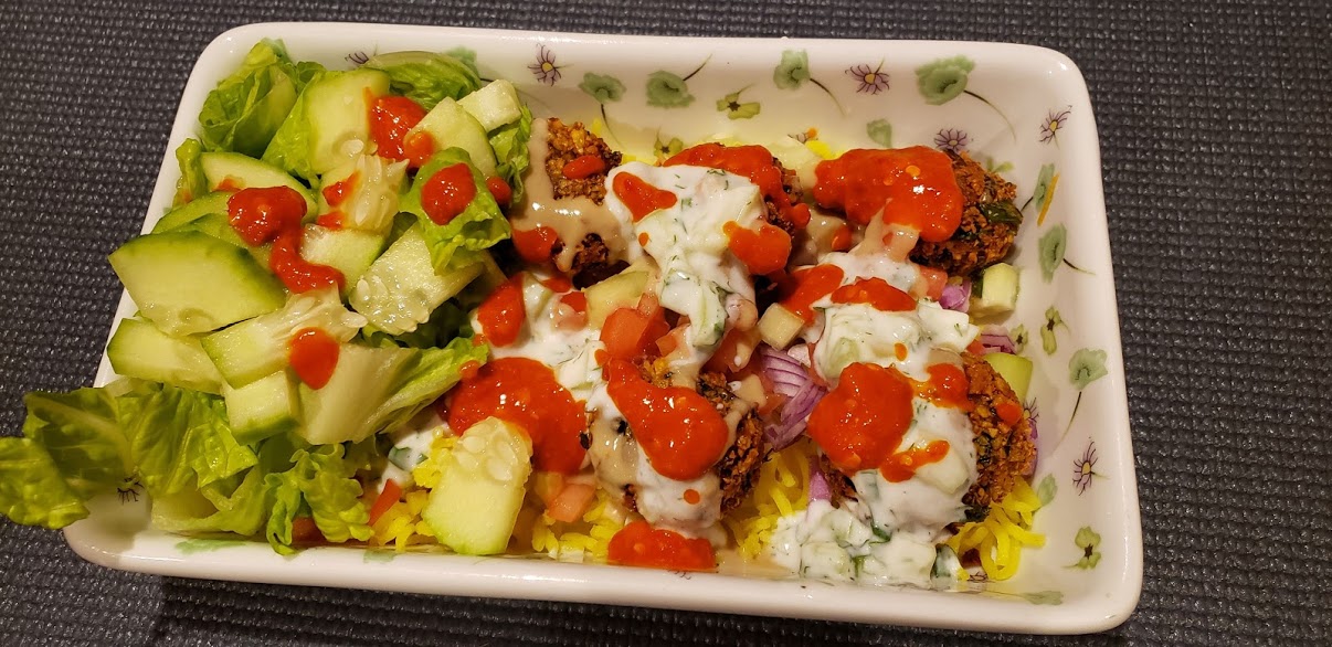 HCF: Halal Cart Style Falafel Over Rice