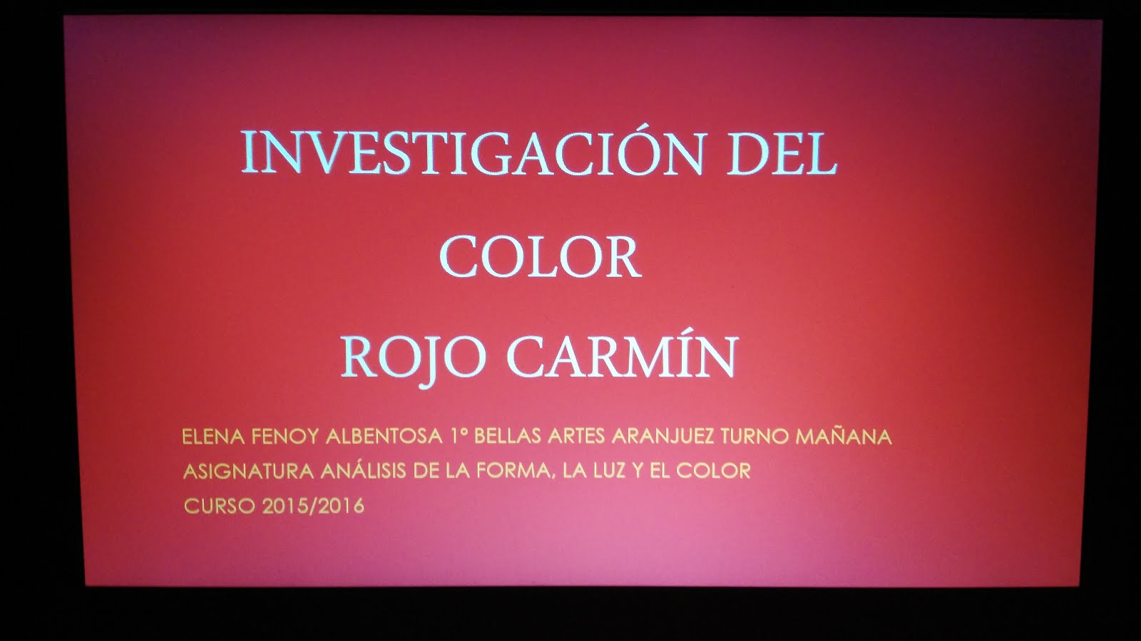 Análisis de la forma, la luz y el color. : Investigación de un color ...
