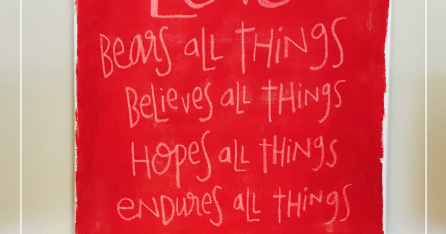 chalk paint canvas + hand lettering