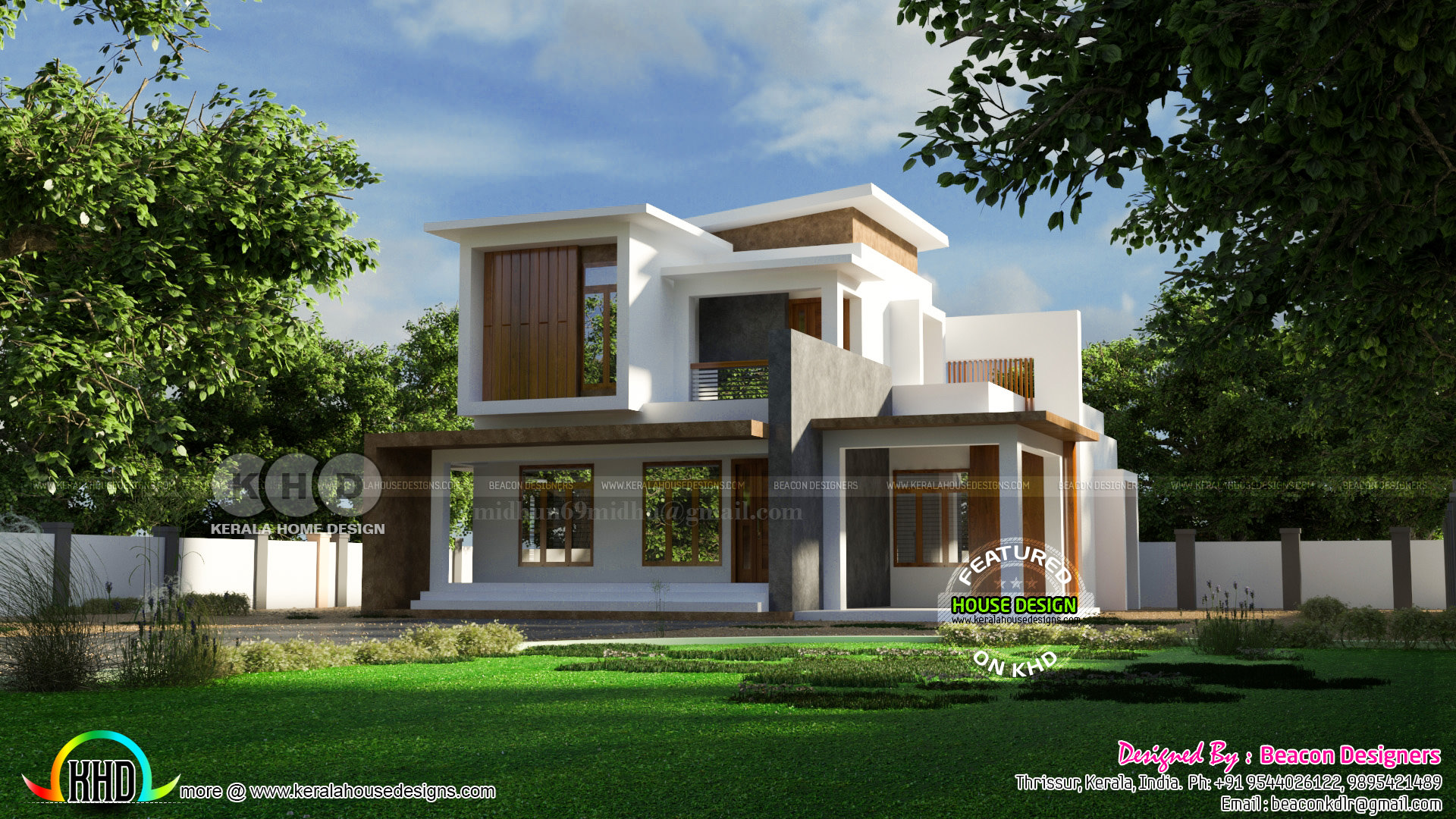 2138 sq-ft 3 bedroom box model flat roof home - Kerala Home Design and ...
