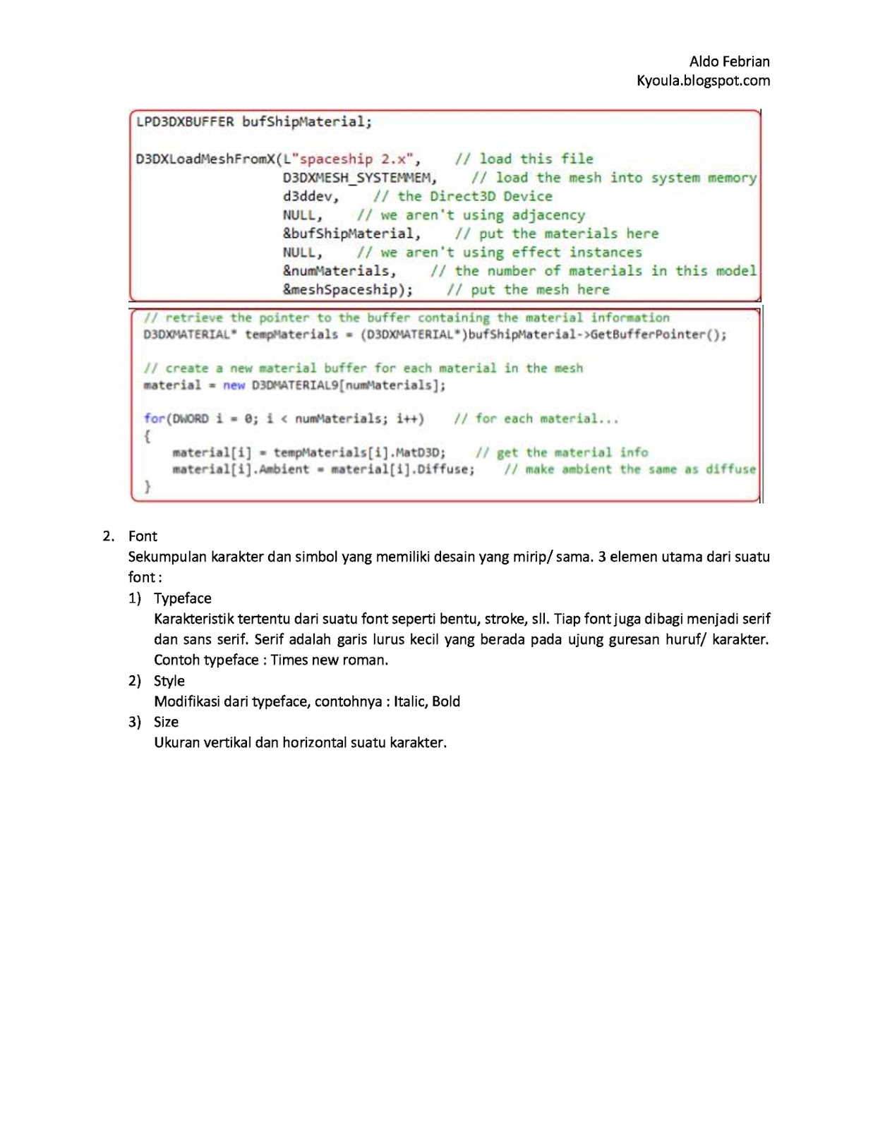Rangkuman UAS Grafika Komputer dan Animasi | -- Aldo Febrian