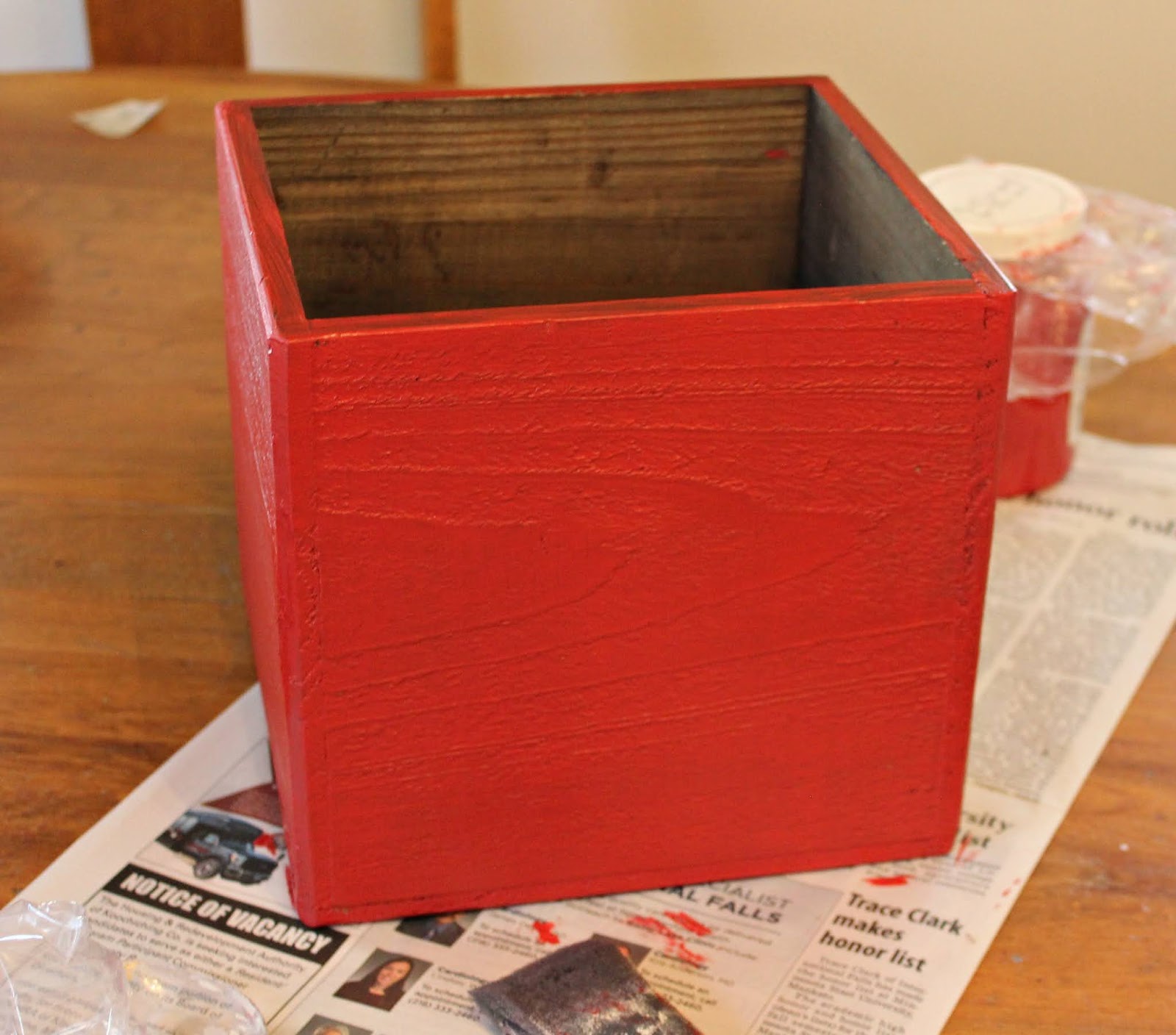 Thrift shop Primitive Wood Box Upcycle - Organized Clutter