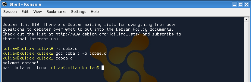 Program Sederhana menggunakan Bahasa C pada LINUX
