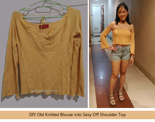 DIY: Old Clothes Into Sexy Off Shoulder Blouse