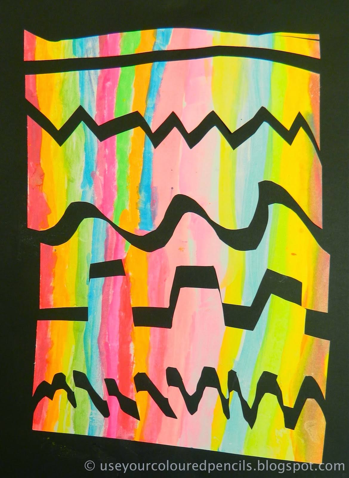 Use Your Coloured Pencils: Line Collage