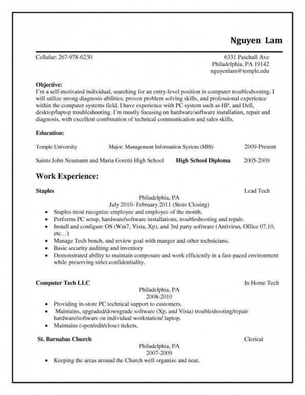 Copy Of A Professional Resume ~ Resume Letter
