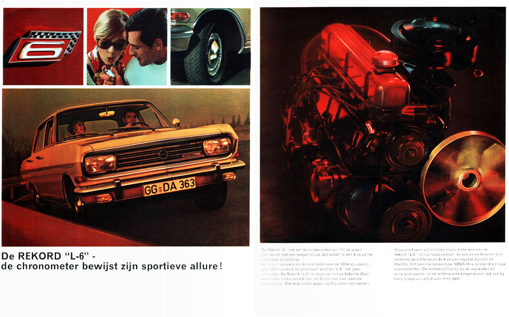 .: 1966. Opel Rekord. Brochure (Neederland)