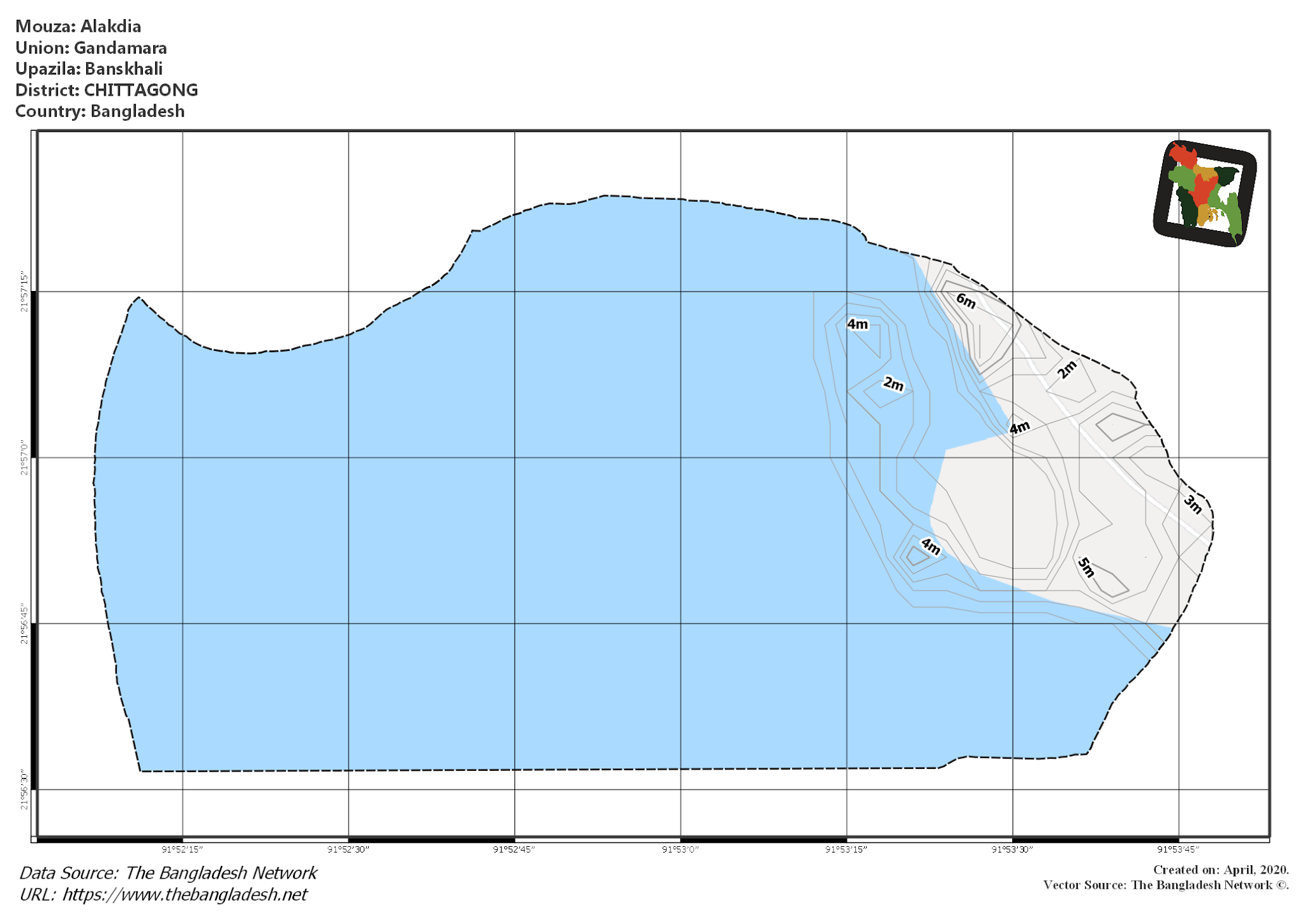 Map of Alakdia Mouza, Banskhali, Chittagong