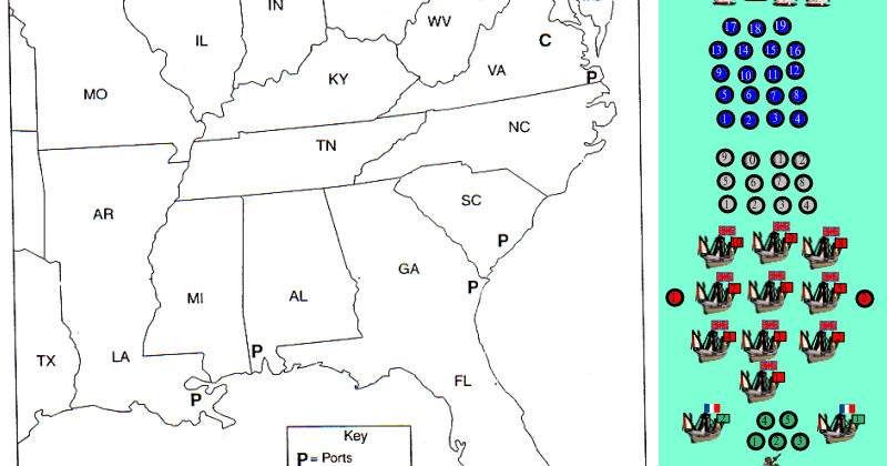 Civil War Simulation for Educators: Teams and Game Board Set-up