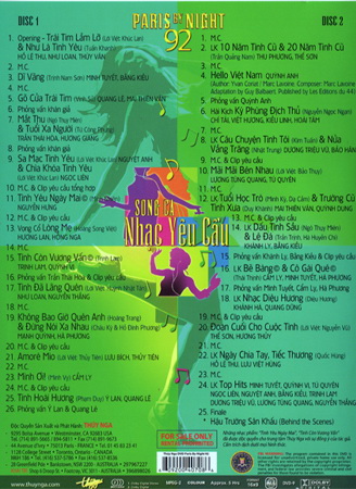 Paris By Night 92 - Nhạc Yêu Cầu (2008) ~ Cover Nhạc Việt